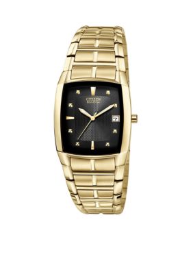 Citizen Gold-Tone Eco-Drive Calendrier Diamond Accent Watch | belk