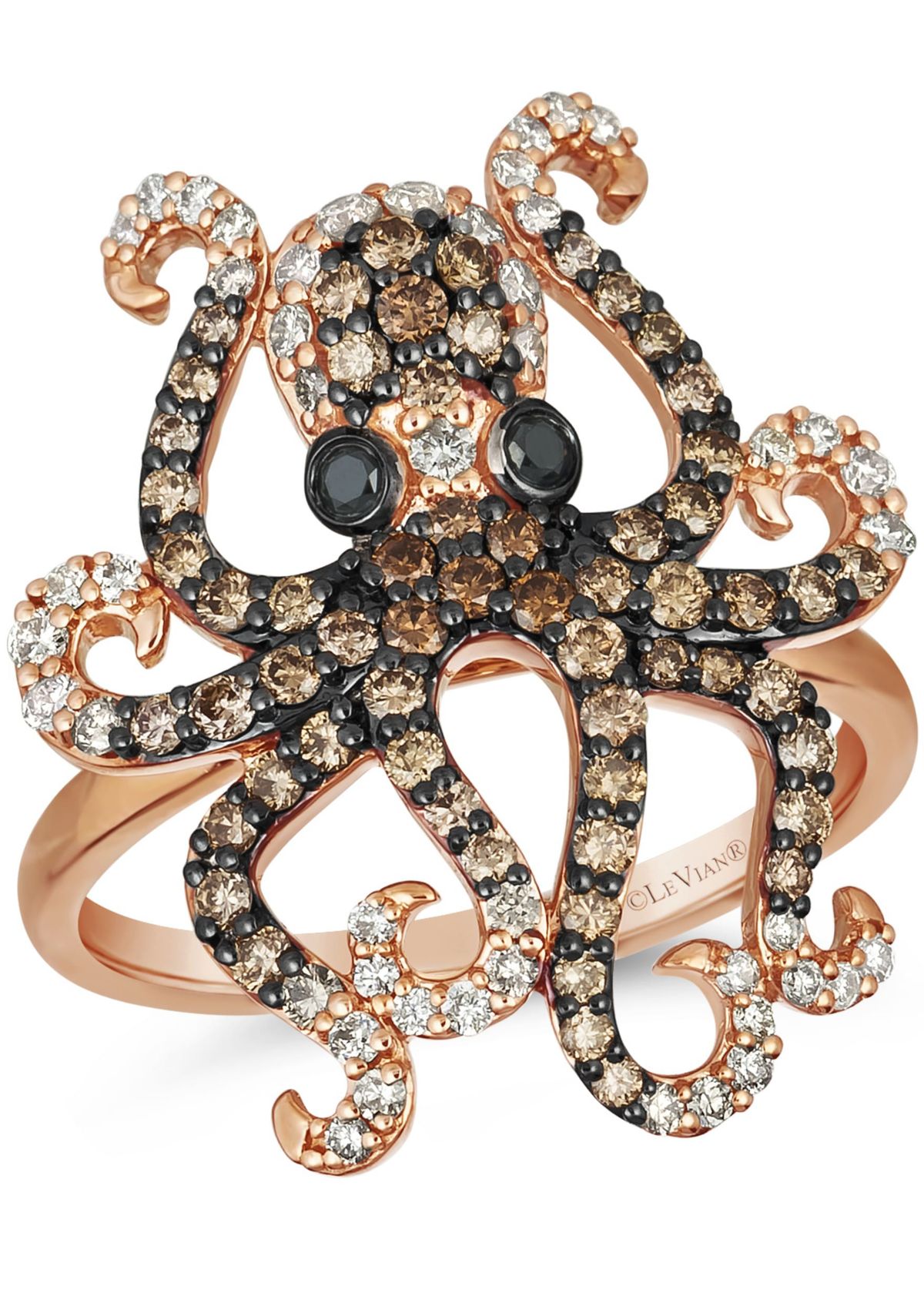 Le Vian® Octopus Ombre Ring featuring 1 cts. Chocolate Ombré Diamonds ...