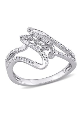 Belk & Co. 1/8 ct. t.w. Diamond Twist Ring In Sterling Silver | belk