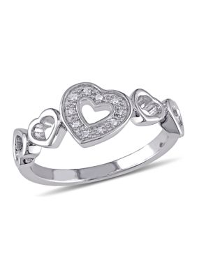 Belk & Co. Diamond Heart Ring In Sterling Silver | belk