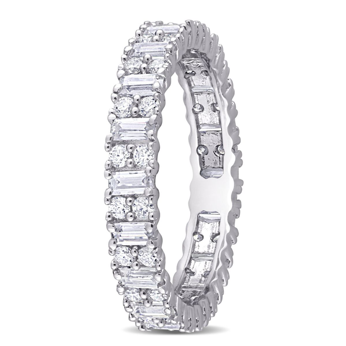 Belk & Co. Lab Created Created Moissanite Eternity Ring in Sterling ...