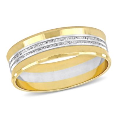 Belk & Co. Men's Wedding Band in 10K 2-Tone Gold | belk