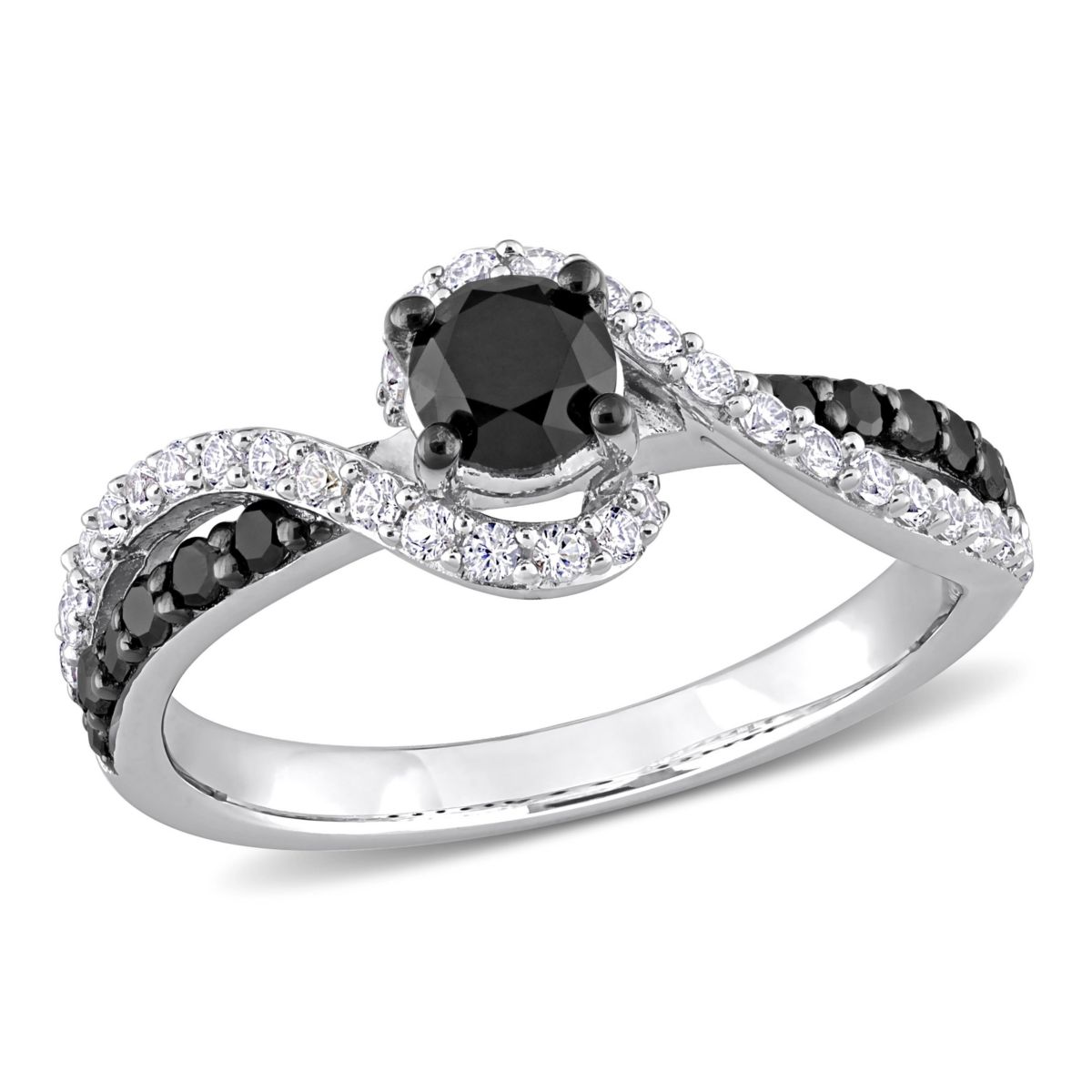 Belk & Co. Lab Created 3/4 ct. t.w. Black Diamond and Created White ...