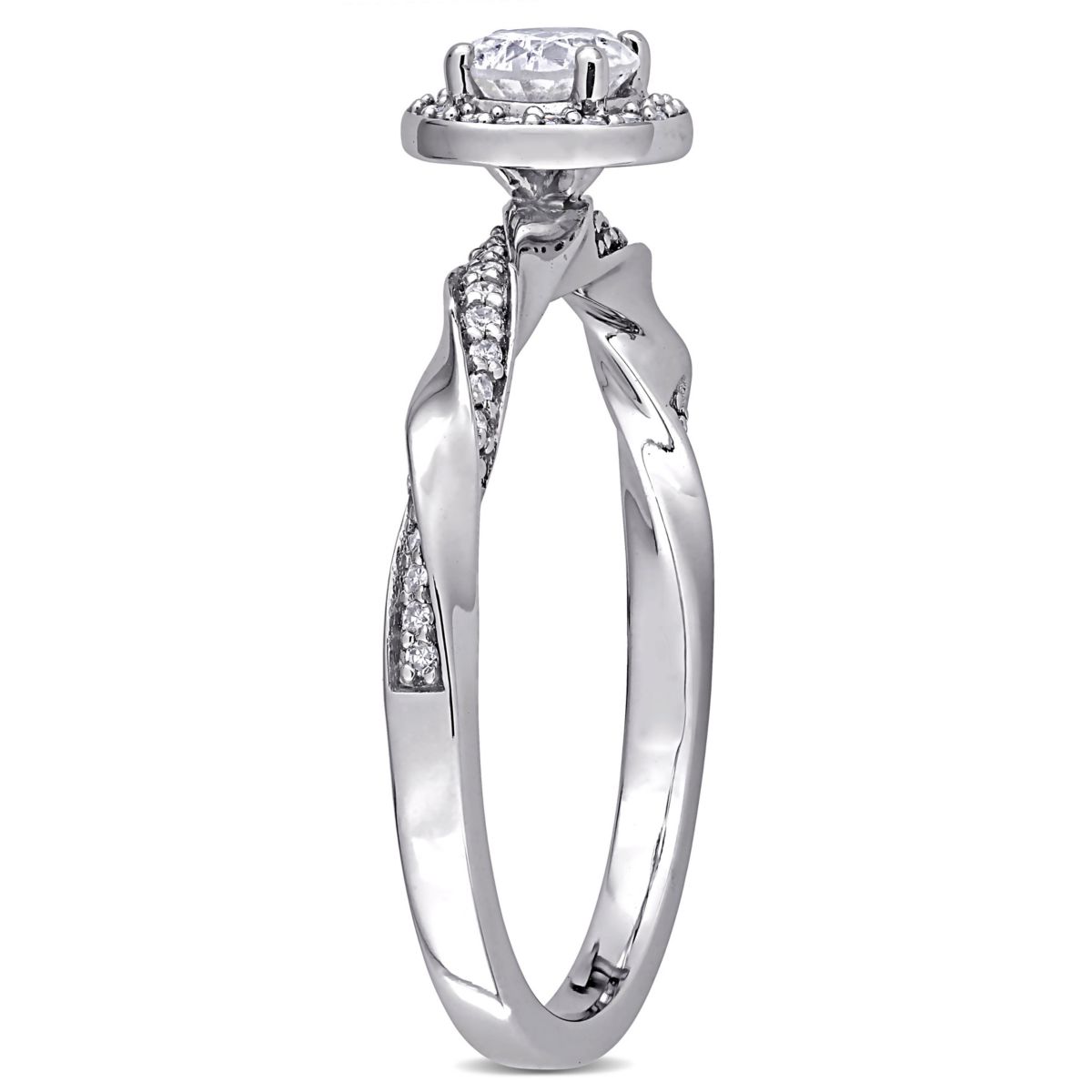 Belk & Co. 1/2 ct. t.w. Diamond Twist Halo Ring in 10K White Gold | Belk