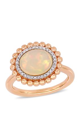 Belk & Co. 2.75 ct. t.w. Oval-Cut Ethiopian Blue-Hued Opal and 1/10 ct ...