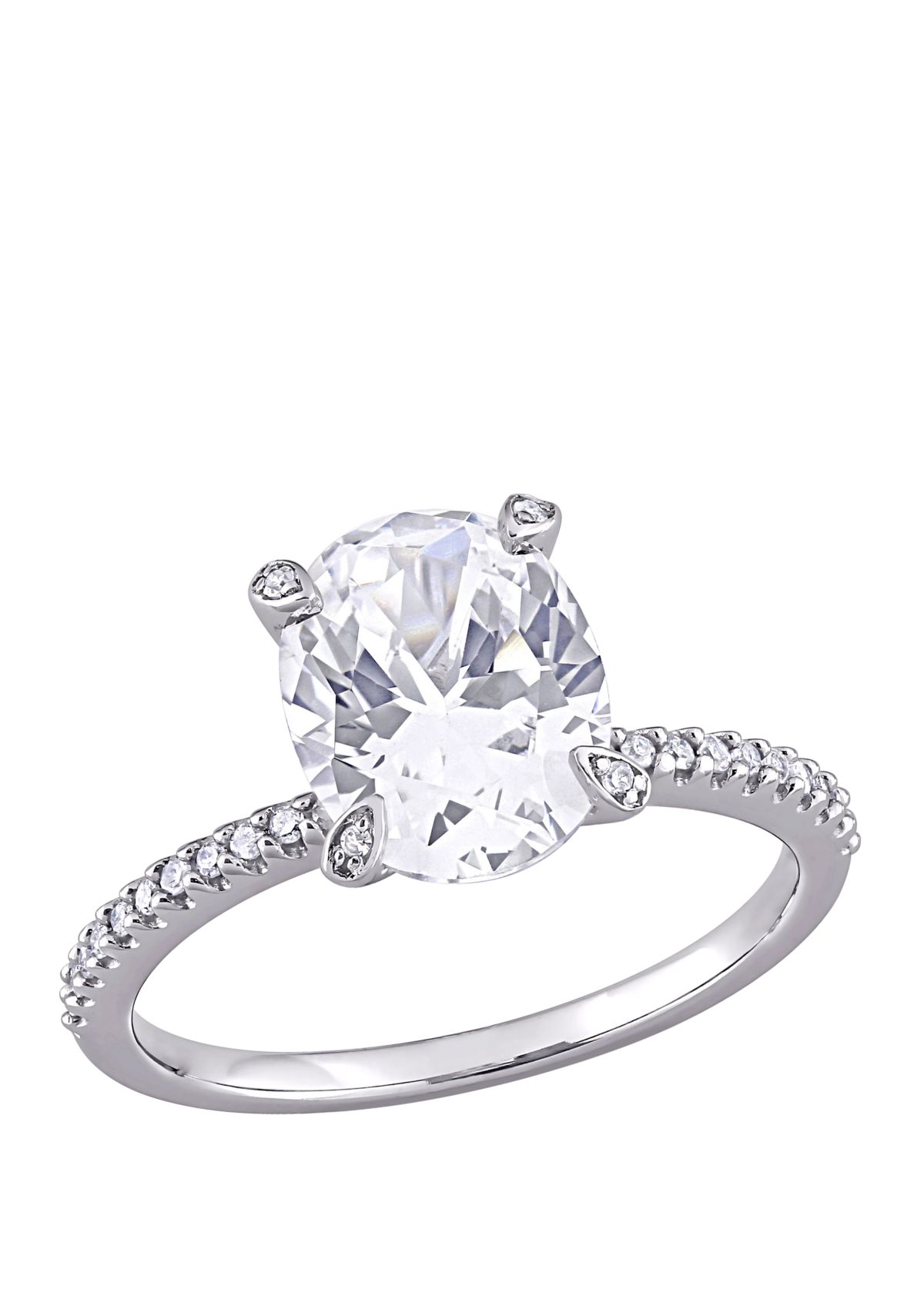 Lab Created White Sapphire Engagement Rings