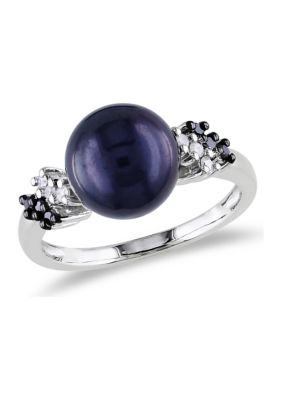 Belk & Co. 9-9.5 Millimeter Black Licorice Cultured Freshwater Pearl ...