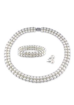 Belk And Co Sterling Silver White Cultured Freshwater Pearl And Silver