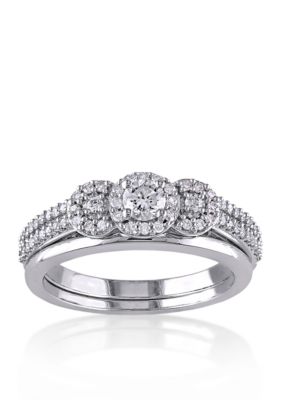 Belk & Co. 1/2 ct. t.w. Diamond Bridal Ring Set in 10k White Gold | belk