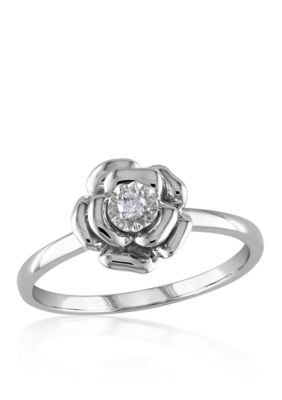 Belk & Co. Diamond Flower Ring in Sterling Silver | belk