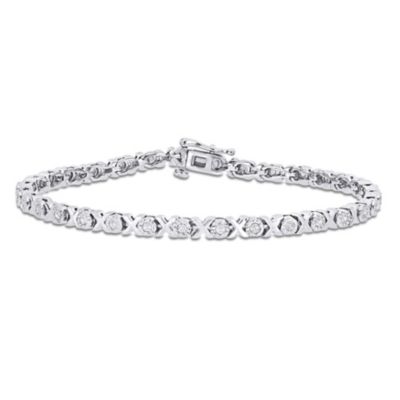 Belk & Co. 1 CT TW Diamond Tennis Bracelet in Sterling Silver | belk