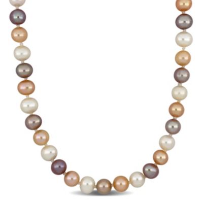 Belk & Co. 6-7mm Multi-Color Freshwater Cultured Pearl Necklace with ...