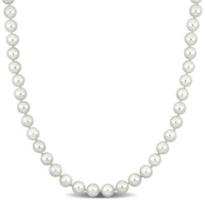 Belk & Co. 6-6.5mm Japanese Akoya Cultured Pearl Necklace with 14K ...