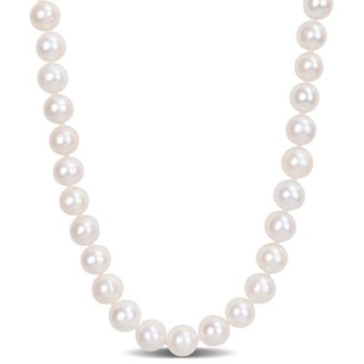 Belk & Co. 9-10mm Freshwater Cultured Pearl Necklace with 14K Yellow ...