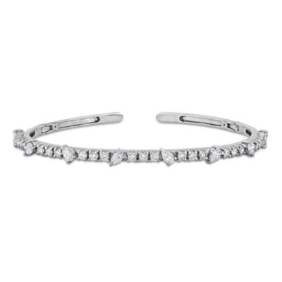 Belk & Co. 2 ct. t.w. Diamond Bangle Bracelet in 14K White Gold, 7" | belk