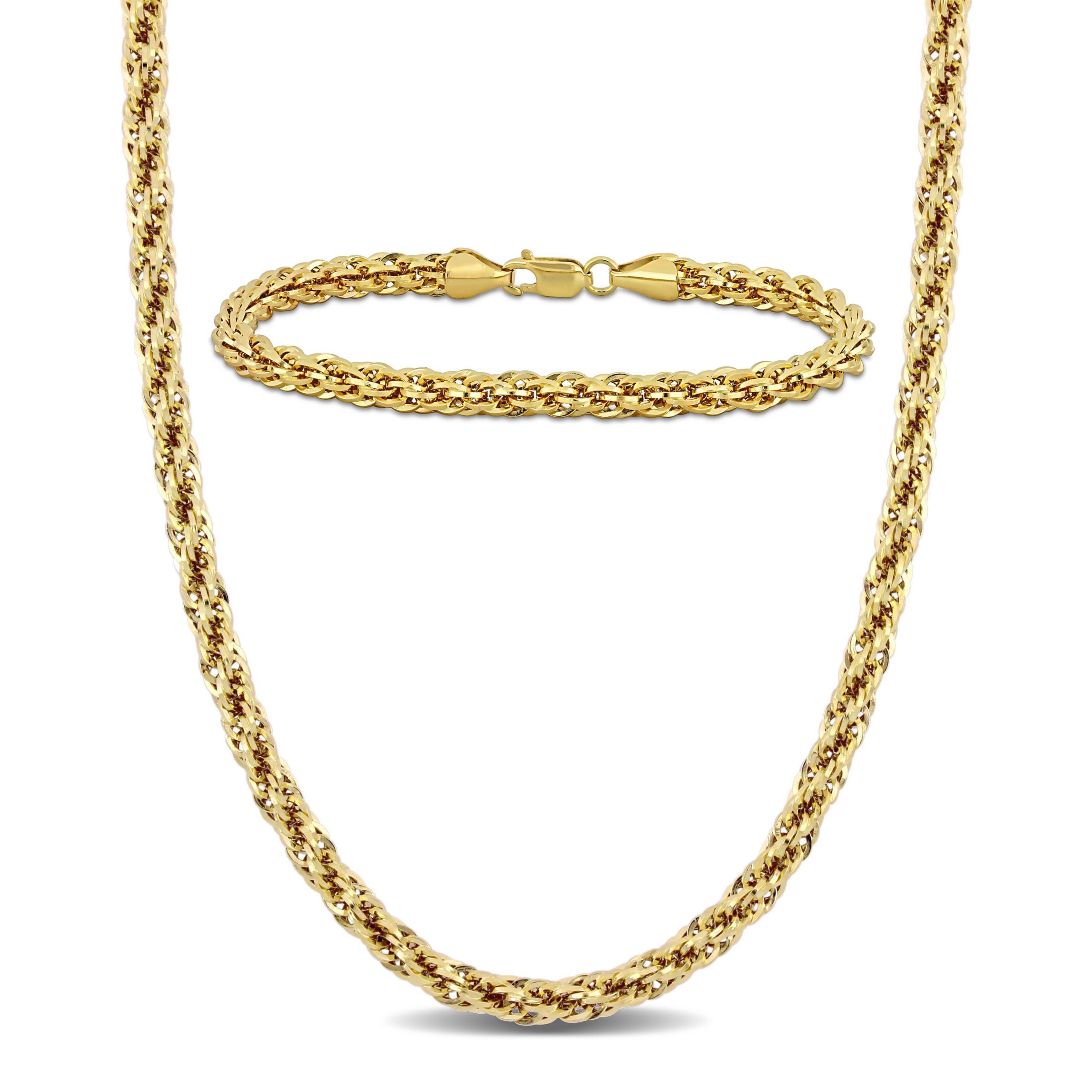 Belk & Co. 2-Piece Set of 5mm Infinity Rope Chain Necklace and Anklet ...