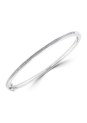 Effy® Sterling Silver Diamond Bangle Bracelet | belk