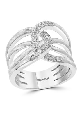 Effy® 1/8 ct. t.w. Diamond Ring in 925 Sterling Silver | belk