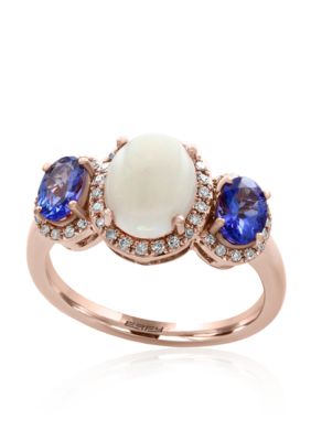 Effy® Opal, Tanzanite, and Diamond Ring in 14k Rose Gold | belk