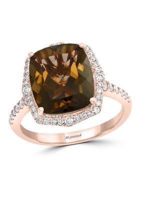 Le Vian® 1/2 ct. t.w. Diamond and 3/4 ct. t.w. Smoky Quartz Ring in 14K ...
