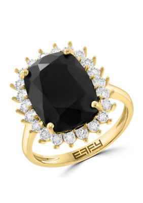 Belk Co. 1 ct. t.w. Created Opal with 1 8 ct. t.w. Diamond Ring in 10K Yellow Gold belk