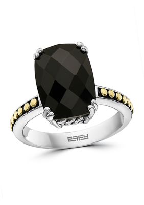 Effy® Onyx Ring in 18K Yellow Gold Over Sterling Silver | belk