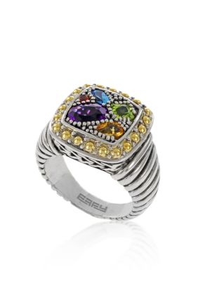 Effy® Multi Colored Ring in Sterling Silver and 18K Yellow Gold | belk
