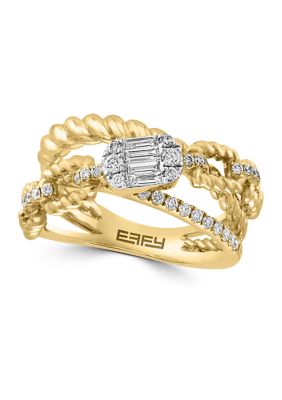 Effy® 14K Yellow Gold 1/2 ct. t.w. Black Diamond and Espresso Diamond ...