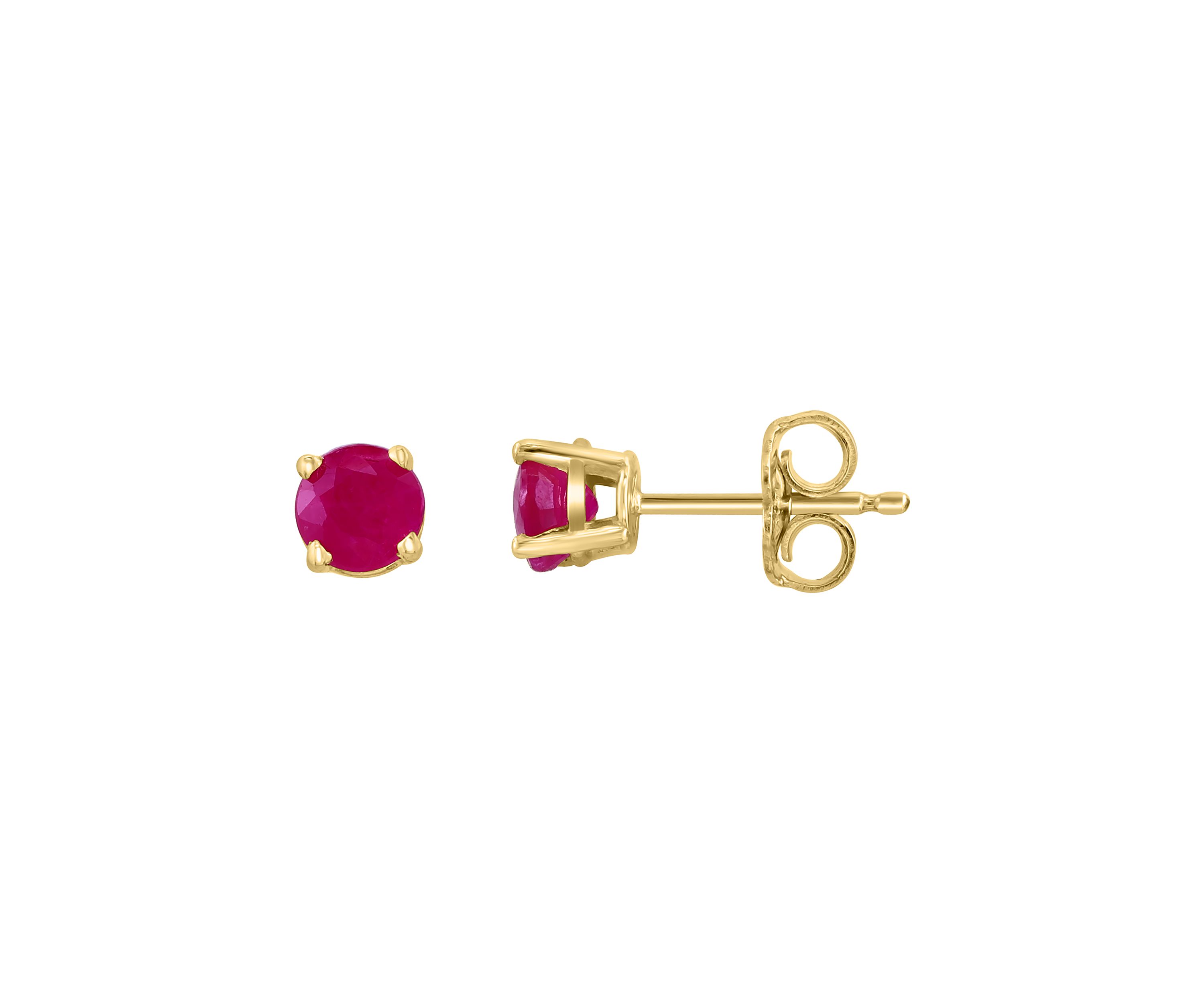 Effy® 14K Yellow Gold Natural Ruby Earrings | Belk
