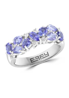 Effy® Tanzanite and White Sapphire Ring in Sterling Silver | belk