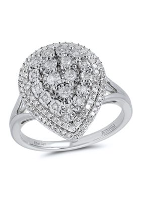 Effy® Sterling Silver Diamond Ring | belk