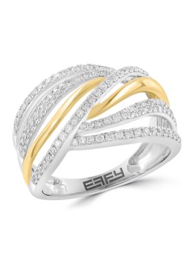 Effy® 14K White and Yellow Gold Diamond Ring | belk