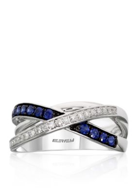 Effy® Sapphire & Diamond Ring in 14K White Gold | belk