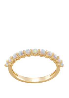 Belk & Co. Opal & Diamond Ring in 10K Yellow Gold | belk