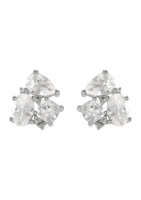 Belk & Co. Lab Grown White Sapphire Stud Earrings in Sterling Silver | belk