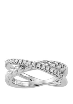 Belk & Co. 1/5 ct. t.w. Diamond Swirl Ring in 14K Yellow Gold over ...