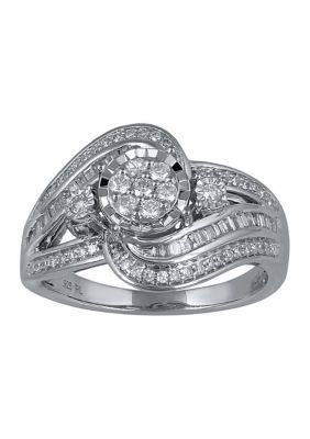 Belk & Co. Onyx and Diamond Ring in Sterling Silver | belk