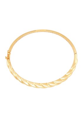 Belk & Co. Shrimp Design Hinge Bangle Bracelet in 14K Yellow Gold | belk