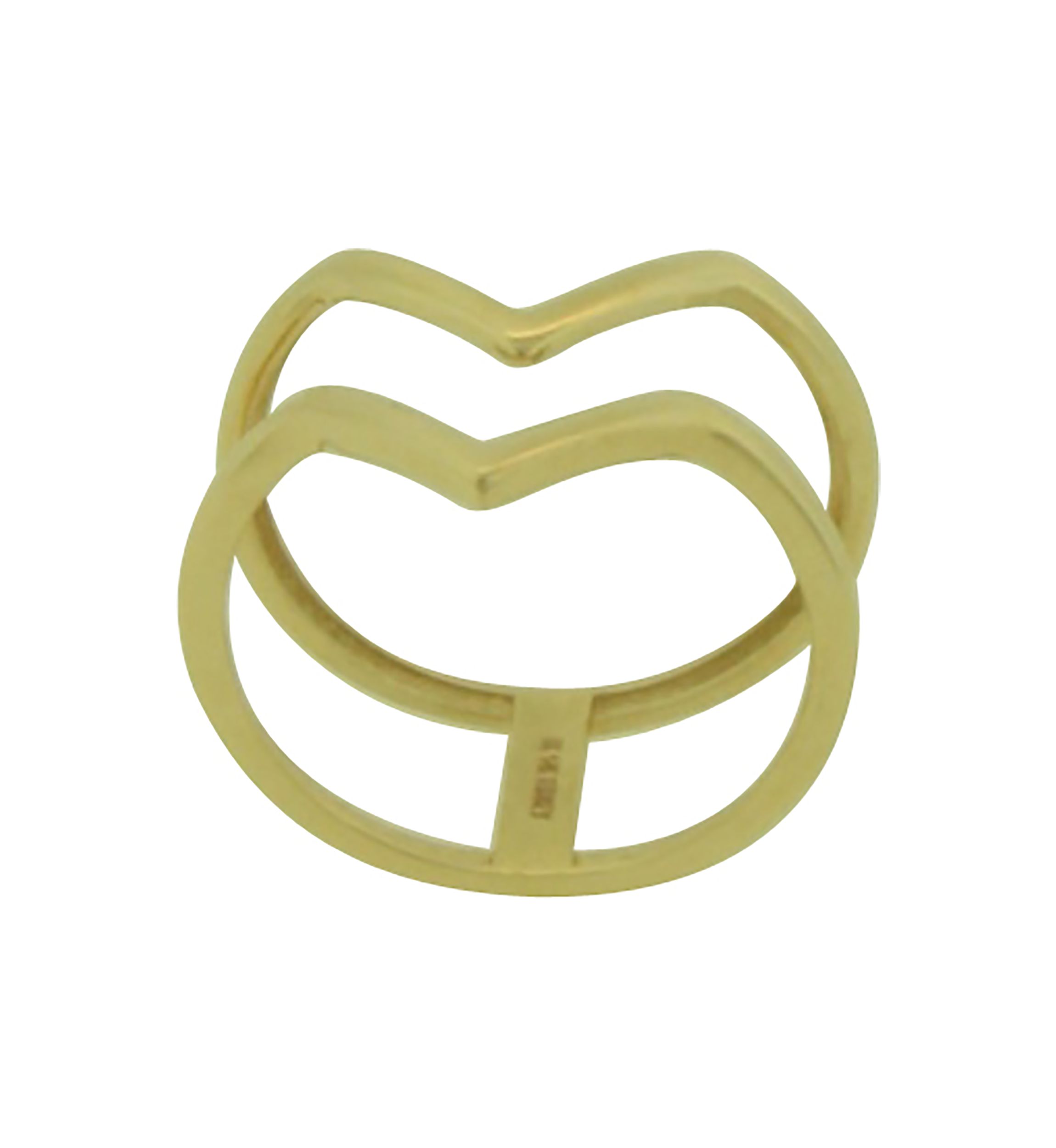 Belk & Co. Double V Band in 14K Yellow Gold | Belk