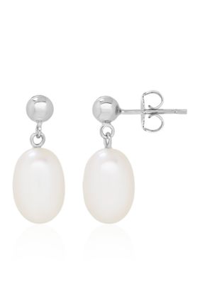 Belk & Co. Freshwater Pearl Ball Earrings in Sterling Silver | belk