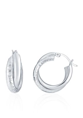 Belk & Co. Sterling Silver Double Hoop Earrings | belk