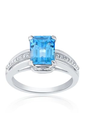 Belk & Co. Topaz and Diamond Ring in Sterling Silver | belk