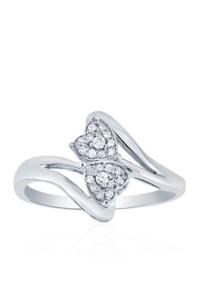 Belk & Co. 1/6 ct. t.w. Diamond Double Heart Ring in Sterling Silver | belk