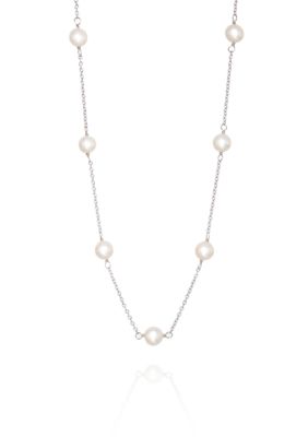 Belk And Co Freshwater Pearl Necklace In Sterling Silver Belk