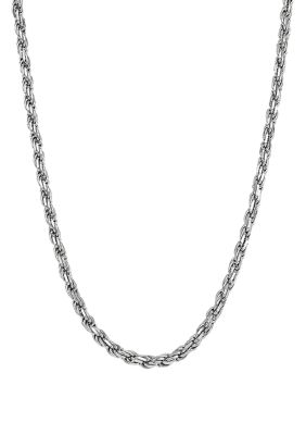 Belk & Co. 22 Inch Rope Chain Necklace in Sterling Silver | belk