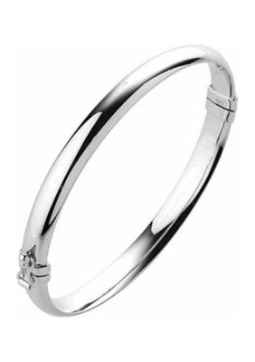 Belk & Co. 7 Millimeter Tube Honge Bangle Bracelet in Sterling Silver ...