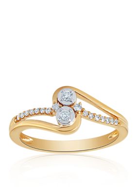 Belk & Co. 1/6 ct. t.w. Diamond Ring in 10K Yellow Gold over Sterling ...