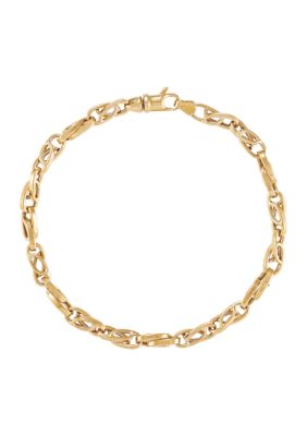 Belk & Co. Oval Interlock Bracelet in 10K Yellow Gold | belk