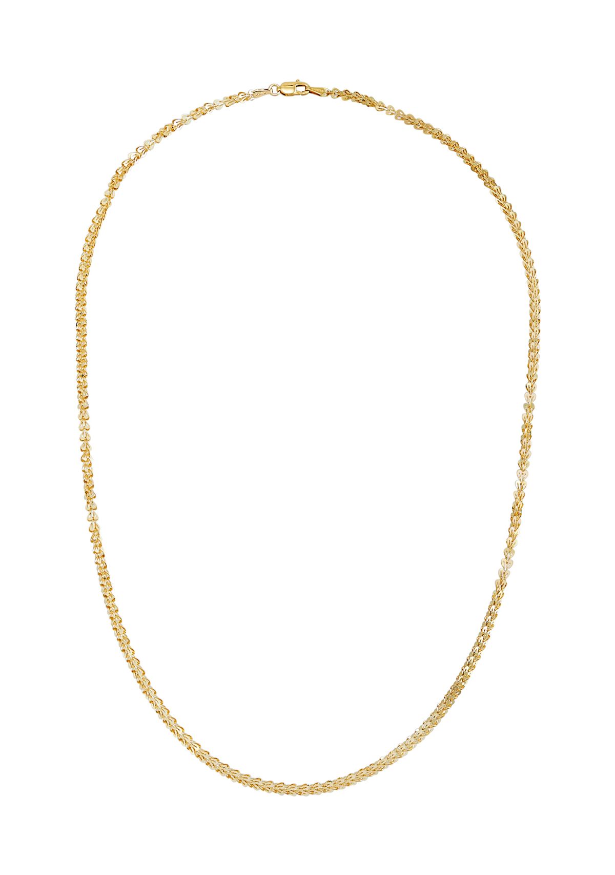 Belk & Co. Solid Foldover Heart Chain in 10K Yellow Gold | Belk