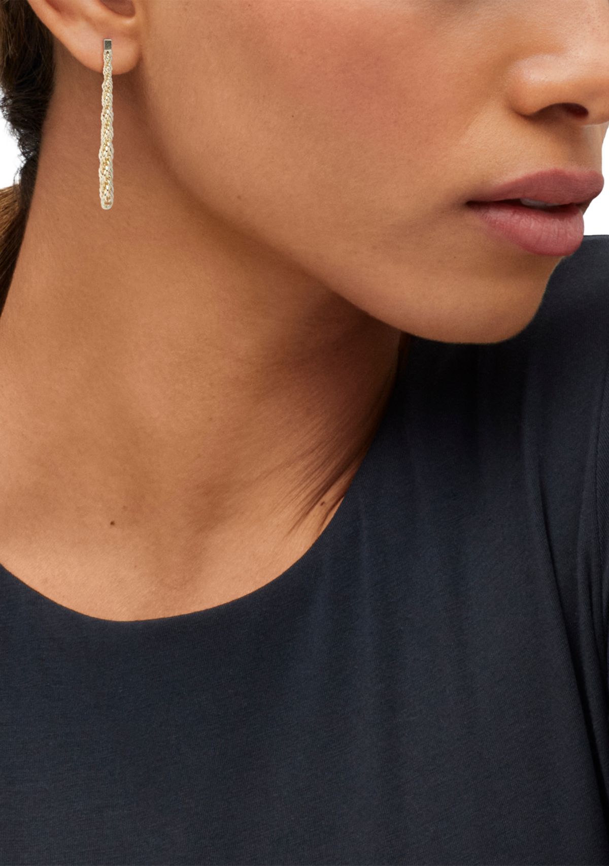 Belk & Co. Hollow Infinity Rope Drop Earrings in 10K Yellow Gold | Belk